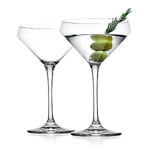 Glaver's Martini Glasses Set of 2 Cocktail Glasses, 10.5 Ounce Stemmed Margarita Glasses, For Bar, Martini, Cosmopolitan, Gimlet and Cocktails. - Dishwasher Safe.