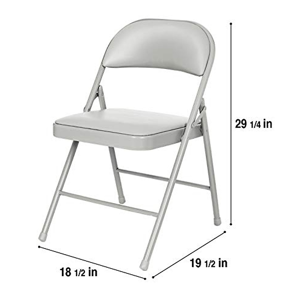 OEF Furnishings (4 Pack) Vinyl Padded Steel Folding Chairs, Grey