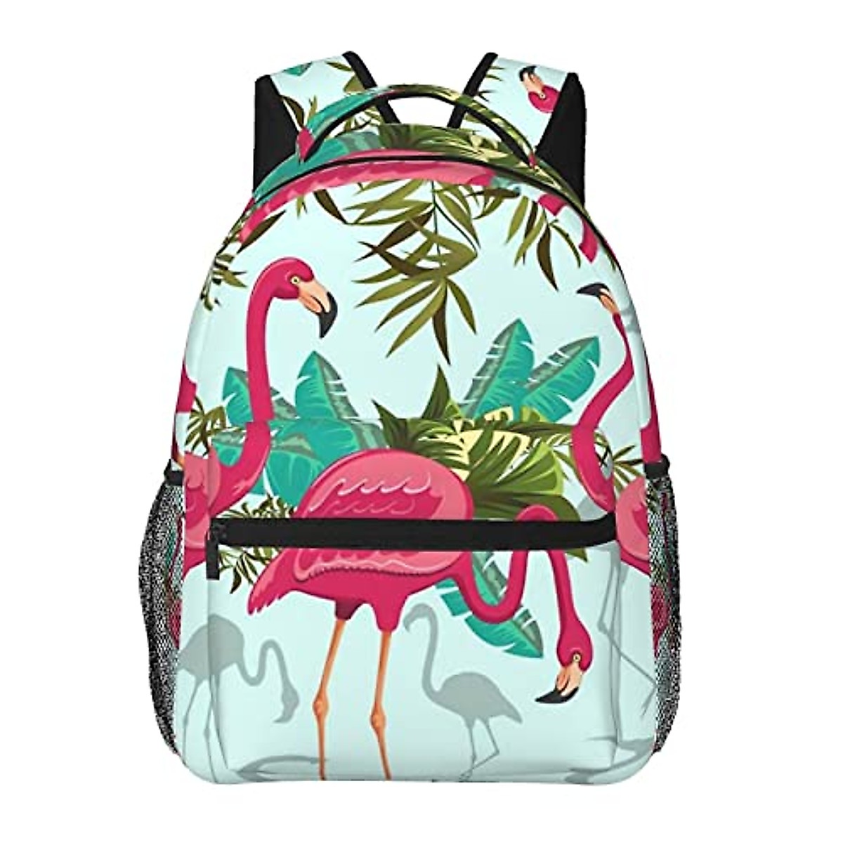 Tropical Palm Tree Flamingo Casual Backpack Printed Travel Daypack Laptop Backpack