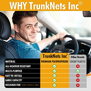 Envelope Style Trunk Mesh Cargo Net For Ford F150 2015 - 2023 Car Accessories - Premium Trunk Organizers and Storage - Cargo Bed for Pickup Truck