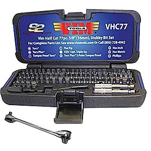 VIM Tools VHC77 '77-Piece' Half Cut Stubby Bit Set