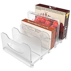 VANSHINIEER Freezer Organizer Bins, 12" Freezer Rack Fridge Organizer with Adjustable Dividers and Handles for Frozen Food Box and Meal Storage, BPA-Free Refrigerator Organization and Storage