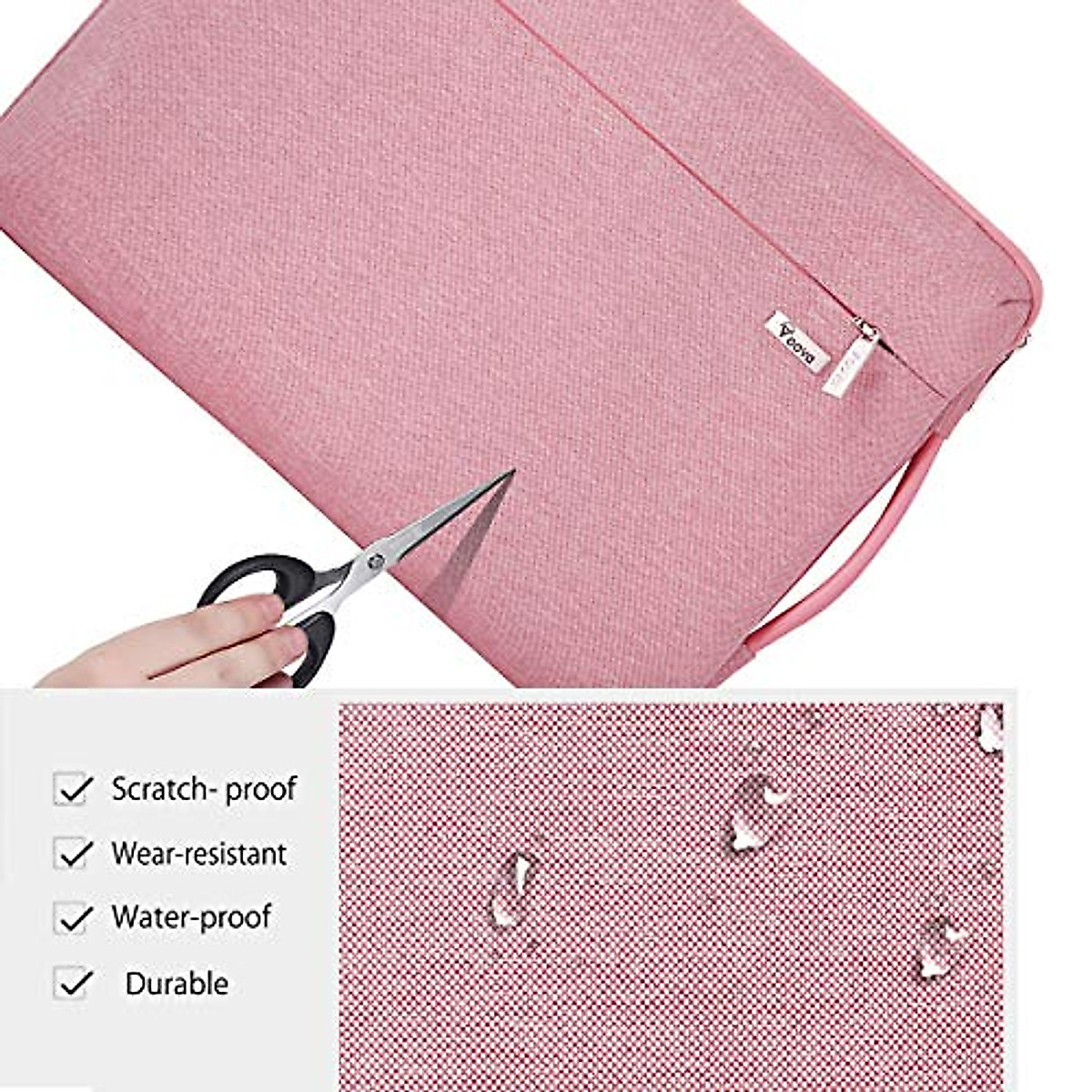 Voova Laptop Sleeve Case 15.6 Inch, 360° Protective Computer Carrying Bag Compatible with MacBook Pro 15 16 M1 Pro/Max,15-16 Inch Microsoft Hp Lenovo Dell Acer Asus Chromebook for Women Girls,Pink