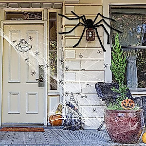 Xgunion Halloween Decorations 1200 Sqft Spider Webs Decorations Halloween Spider Web with 100 Extra Fake Spiders Super Stretchy Spider Webs for Halloween Decor Indoor and Outdoor Party Supplies