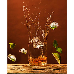 Vivocci Unbreakable Tritan Plastic 12.5 oz Whiskey & Double Old Fashioned Bar Glasses - Thumb Indent Heavy Base - Ideal for Bourbon & Scotch - Upscale Men's Gift - Dishwasher Safe Barware - Set of 4