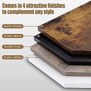 Corner Shelf Wall Mount, Corner Floating Shelves, Set of 2 Corner Wall Shelf Organizer, Rustic Wood Wall Storage Display Shelves for Living Room Bedroom Bathroom Kitchen, Classic Black