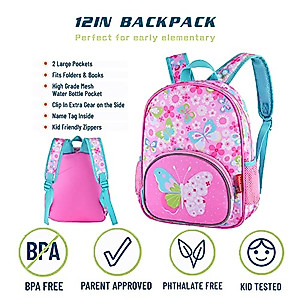 Daaupus 12-Inch girl preschool backpack,Kids Backpack for Boys & Girls, Perfect for Daycare and Preschool, Unique design print backpack for school and travel