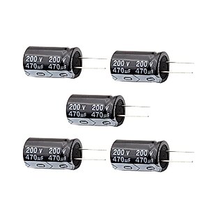 470uF 200V 22X35 +/-20% -40 to +105°C 5 PCS Aluminum Electrolytic Capacitors,470 MFD,470uF 200V Capacitor,470uF Capacitor,200V Capacitor,470uF Capacitor 200V,200V 470uF Capacitor