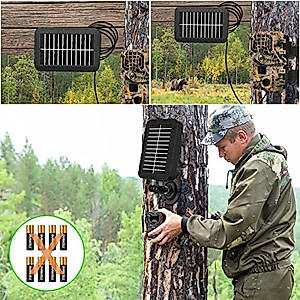 VANBAR Trail Camera Solar Panel, Solar Battery Charger Kit 6V 9V 12V with Compass, 4000mAH Rechargeable Battery IP66 360 Hunting Accessory Deer Feeder