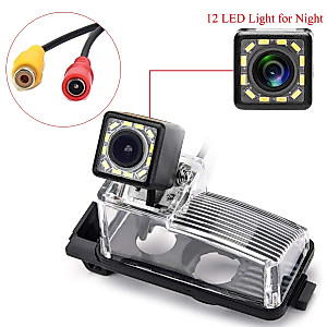 aSATAH 12 LED Adjustable Angle Car Rear View Camera for Nissan Tiida/Versa Hatchback/Grand Livina/Pulsar/Fairlady Z & Vehicle Camera Waterproof Reversing Backup Camera (12 LED Adjustable Angle)