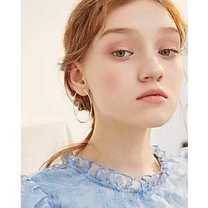 LOYALLOOK 4 Pairs Stainless Steel Clip On Hoop Earrings for Women Fake Hoop Earrings Spring Hoop Earrings For Non-Pierced Ears