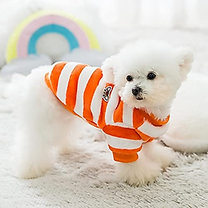 Striped Dog Sweater Dog Sweaters for Small Dogs Boy Girl Winter Puppy Shirt Cute Pet Clothes Outfits Apparel Warm Fleece Cats Vest Apparel for Chihuahua Yorkie Teacup 3 Pack (Medium, Stripe)