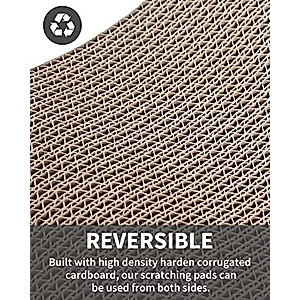 Poils bebe Cat Scratcher, Cardboard Reversible Cat Scratching Pad Large Wide Corrugated Modern Sofa Bed with Catnip (Pack of 4)