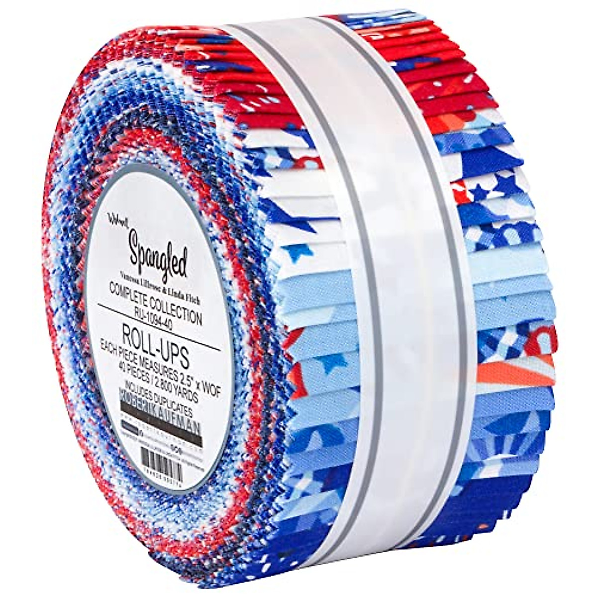 Vanessa Lillrose Wishwell Spangled Roll Up 40 2.5-inch Strips Jelly Roll Robert Kaufman RU-1094-40