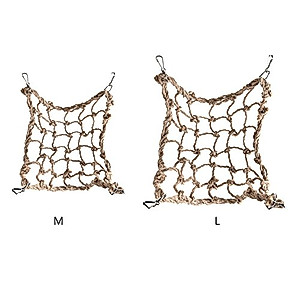 Litewoo Bird Rope Perch Swing Climbing Net Toy Parrot Hammock for Cockatiels Conures Budgie Parakeet Cockatoo Rat Gerbil Chinchilla L