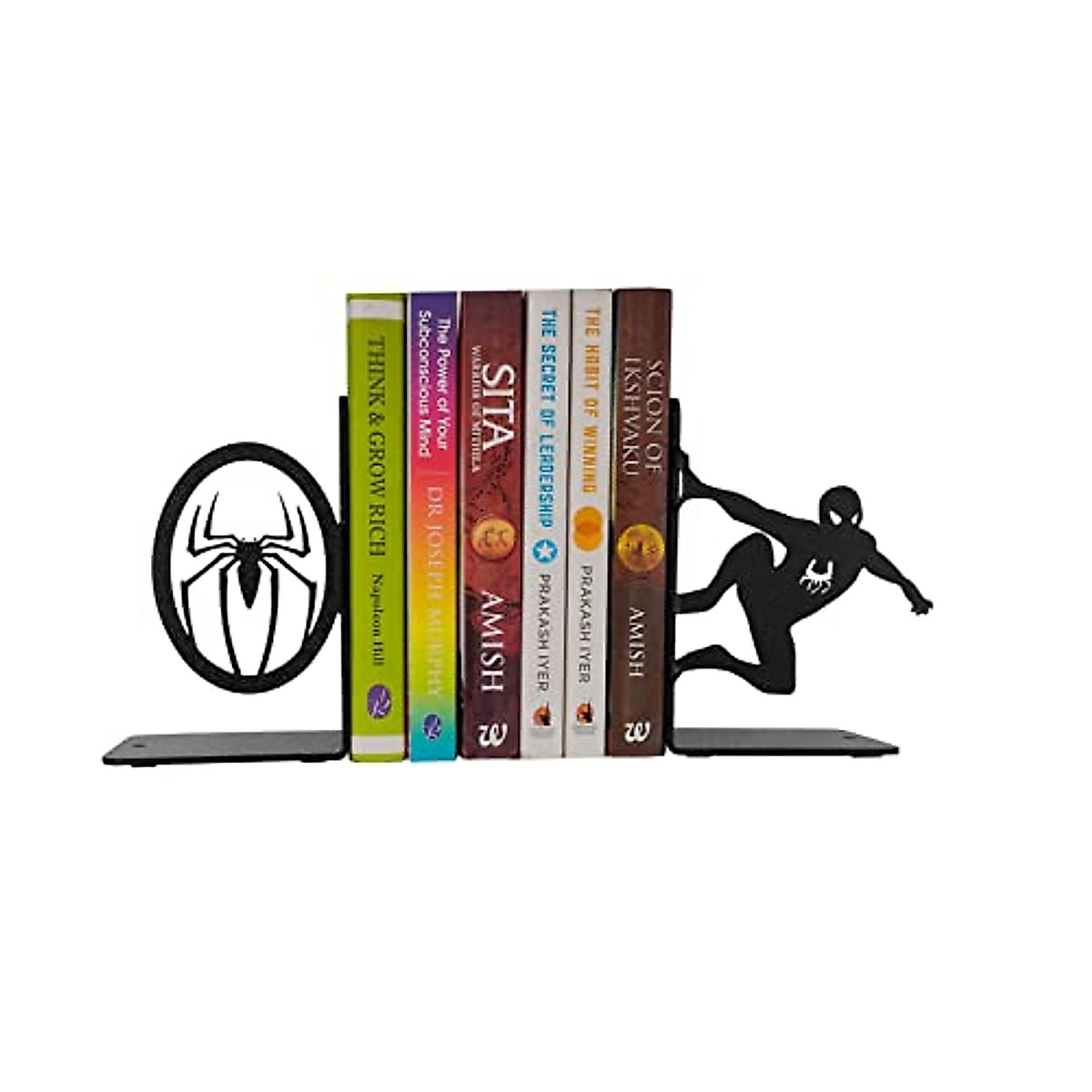 HeavenlyKraft Superhero Decorative Metal Bookend, Non Skid Book End, Book Stopper for Home/Office Decor/Shelves, 5.9 X 3.9 X 3.14 inch per Piece, Support Outside