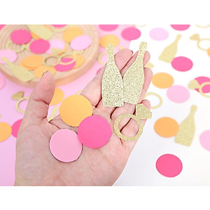 Veuve Before Vows Confetti Party Decor - Rendez Bridal Shower Photo props,Diamond Champagne Pink Rose Red Orange Round Confetti Perfect for Any Event
