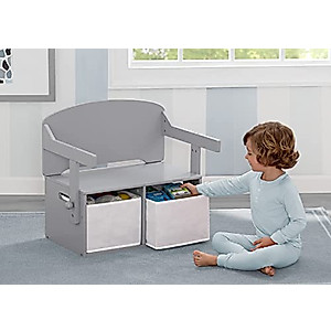 Delta Children MySize Kids Convertible Activity Bench - Greenguard Gold Certified, Grey