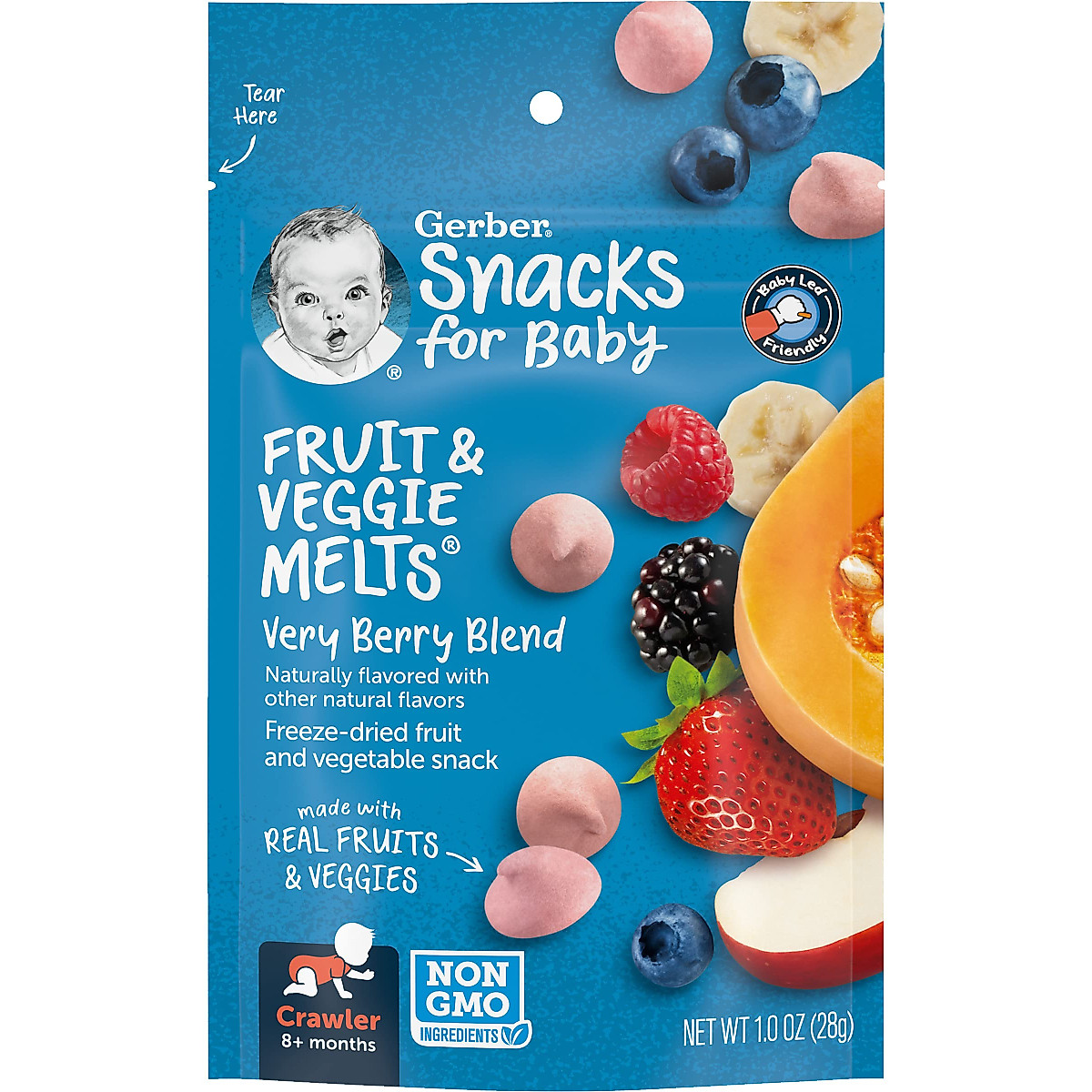 Gerber Graduates Fruit & Veggie Melts - Very Berry Blend, 1-Ounce (Pack of 4)