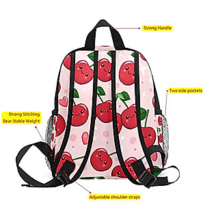 ZGONOHYE Girls Cute Mini Backpack Funny Cute Cherry Pattern Heart Small Backpack Purse for Women School Bag for Girls Boys