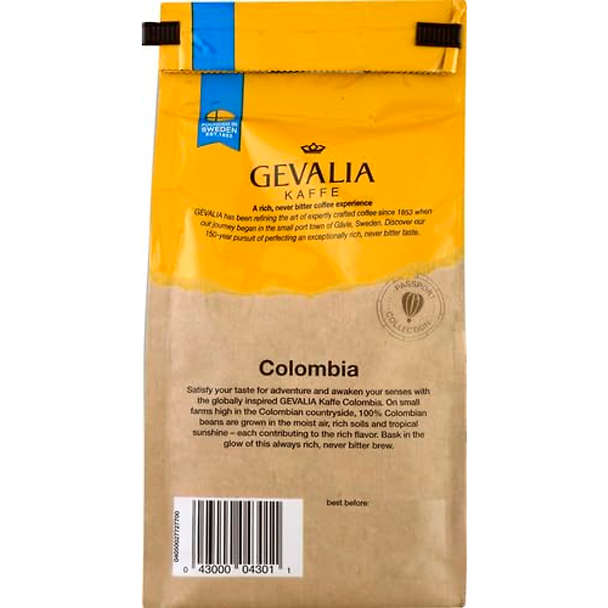 Gevalia Colombian Medium Roast Ground Coffee (12 oz Bag)
