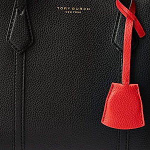 Tory Burch Women's Perry Small Triple Compartment Tote, Black, One Size