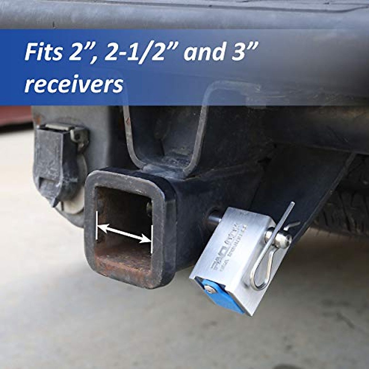 PACLOCK | UCS-80S-250 Trailer Hitch Lock | 5/8" Pin for 2", 2-1/2", & 3" Receivers | Stainless Steel | Anti Theft Device | 6 Pin Cylinder