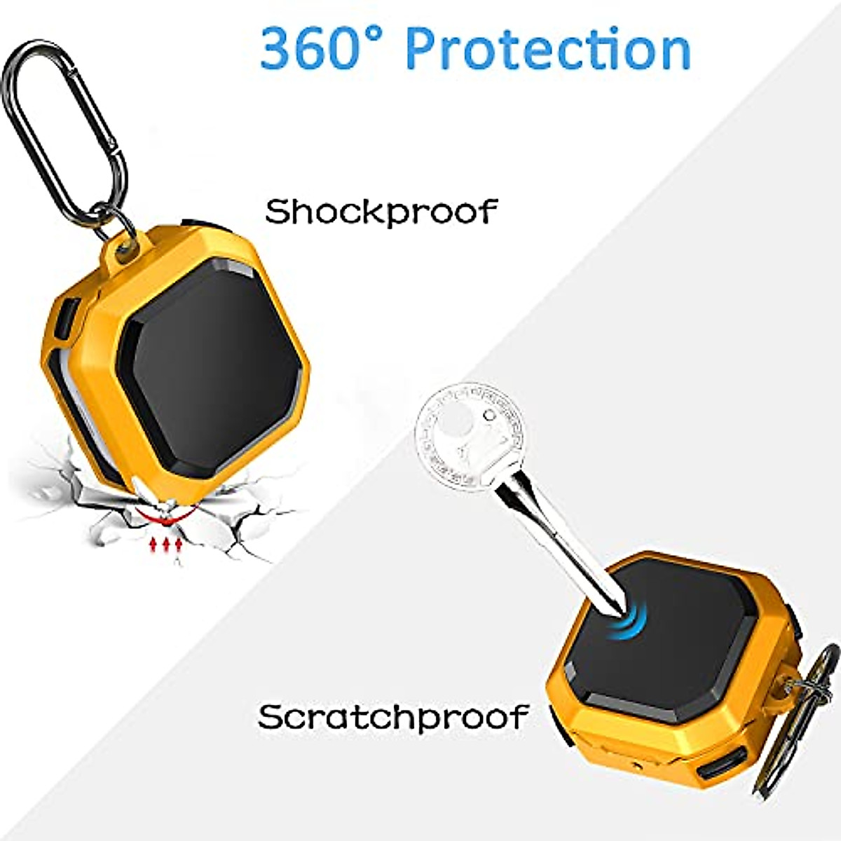 Wocoxo Compatible with Galaxy Buds Pro Case/Galaxy Buds Live Case, Shock-Proof Portable Protective Cover with Keychain (Yellow)