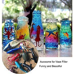 12 pcs Ocean Sea Animal Figures with 12pcs Matching Cards - OOTSR Ocean Creatures with Flash Cards for Education, Insect Themed Party, Playtime and Treasure Hunt