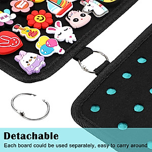 JUXYES Shoe Charms Organizer Wall Hanging Collection Holder, 6 Loose-leaf Board Pieces Croc Shoe Charms Display Hanging Decoration Croc Charms Collection Storage Organizer