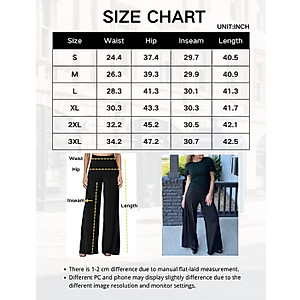 JZC Women's Palazzo Lounge Pants Stretchy 2025 Wide Leg Casual Pants Comfy High Waist Flowy Pants Black Small