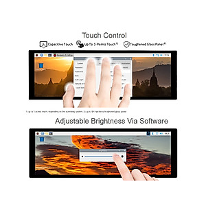 waveshare 7.9inch Touchscreen Display for Raspberry Pi 4B/3B+/3A+, 480×1280 Resolution IPS Screen, DSI Interface, Capacitive Touch Panel Support up to 5 Points Touch