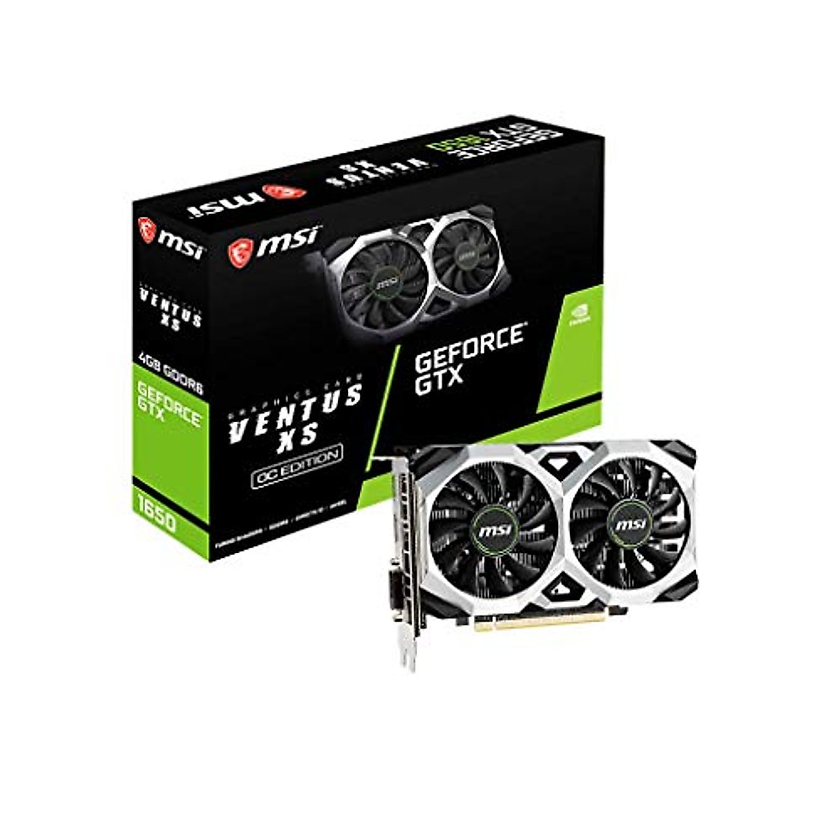 MSI Gaming GeForce GTX 1650 128-Bit HDMI/DP/DVI 4GB GDRR6 HDCP Support DirectX 12 VR Ready OC Graphics Card (GTX 1650 D6 Ventus XS OC)