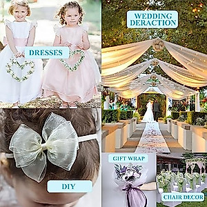 Blush Tulle Crystal Organza Fabric Rolls 12 Inch by 50 Yards (150 feet) Sheer Fabric for DIY Tutu Bow Baby Shower Birthday Party Wedding Decorations Christmas Craft Supplies