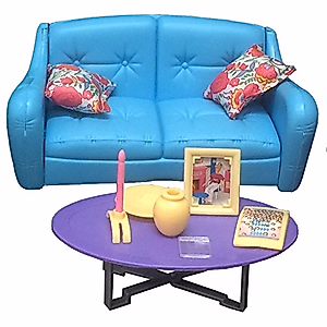 Gloria Dollhouse Furniture - Family Room TV Couch Ottoman Playset