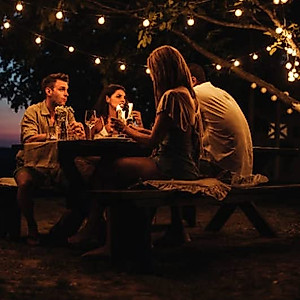 Solar String Lights, Waterproof and Shatterproof LED Outdoor Solar Light with 25 G40 Bulbs, 27 Ft Long Umbrella Sting Lights Patio Lights