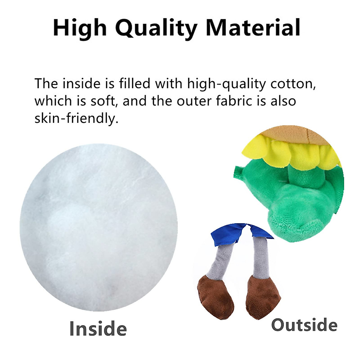 JHESAO 6 PCS Plants and Zombies PVZ Plush Zombies Plants Sets Toy Peashooter Conehead Zombie, 1 2 Stuffed Soft Chomper Doll Duck Zombie, Sunflower PVZ Figure Doll Purple Zombie New