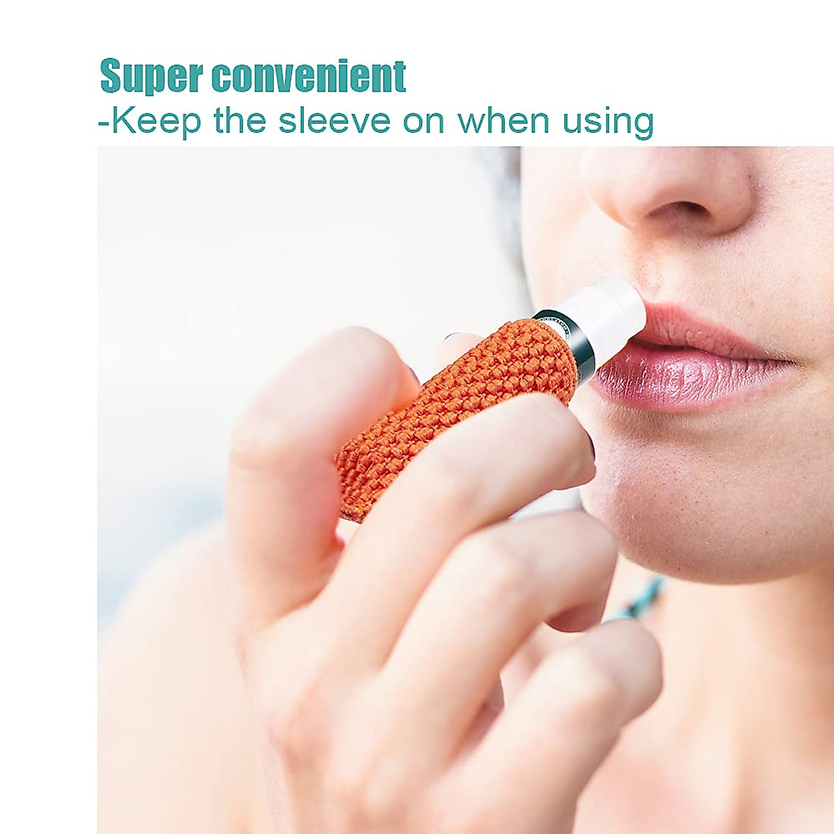 WKieason Lip Balm Sleeves Holder Keychain 5pcs Clip on Chapstick Keychain Holder Pouch Tight-Knit Elastic Lipstick Key Chain Holder