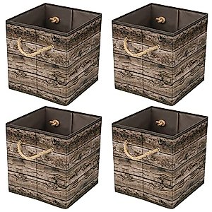 Livememory Cube Storage Bins, Fabric Storage Cubes Foldable Cube Organizer Bins for Cube Organizers(11"x11"x11") 4 Packs