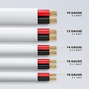 GearIT 14/2 Speaker Wire (100 Feet) 14 Gauge (Copper Clad Aluminum) - Fire Safety in Wall Rated Audio Speaker Wire Cable / CL2 Rated / 2 Conductors - CCA, 100ft