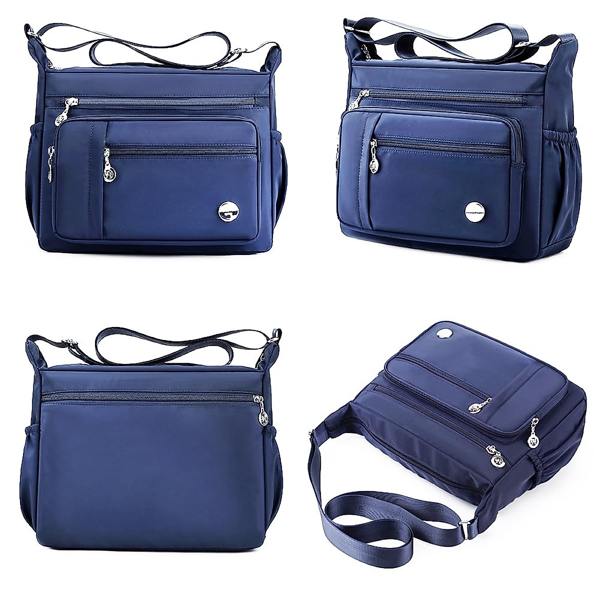 A bundling of cross-body shoulder bags and RFID card wallet for ladies(blue-small)