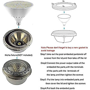 XIUBE 36W RGB LED Pool Light Bulb, 120V Color Changing Replacement Swimming LED PAR56 Pool Bulb for Inground Pool, Hayward and Pentair Under Water Light Fixtures Switch Control+Remote Control E26/E27