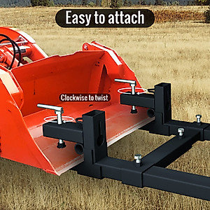 MAHLER GATES Clamp On Pallet Forks Adjustable Stabilizer Bar，Fits 2.95"W x 3"H Forks, 18"-34"W Adjustable Length