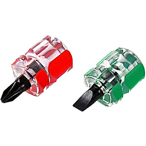 2 Pcs Red and Green Screwdriver Set Mini Stubby Slotted Screwdriver Set Adorable Quality and Practical Deft Design Screwdrivers and Nut Drivers