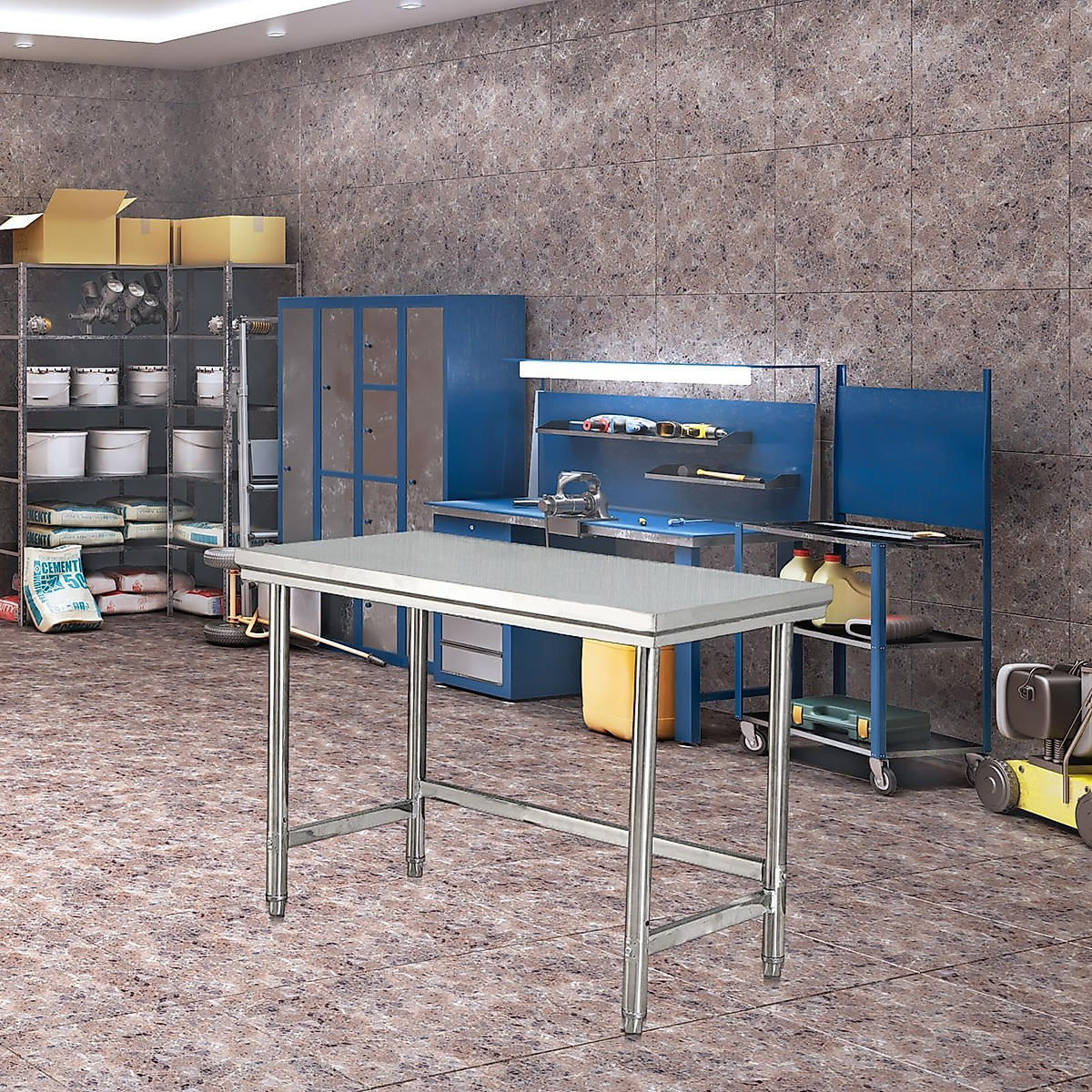 Open Base Table - 24x20x31 Inches Single Layer Stainless Steel Work Prep Table | Kitchen Furniture Anti-Rust for Cafeterias, Clean Rooms, Hotels, Hospitals