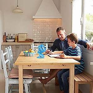 SkyGenius Battery Operated Clip On Baby Stroller Fan (Blue)