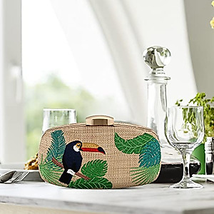 RAPENG Handmade Package Flamingo Clutch Crossbody Belt Chain Bag Ladies Girls Handmade Evening Bags (style2)