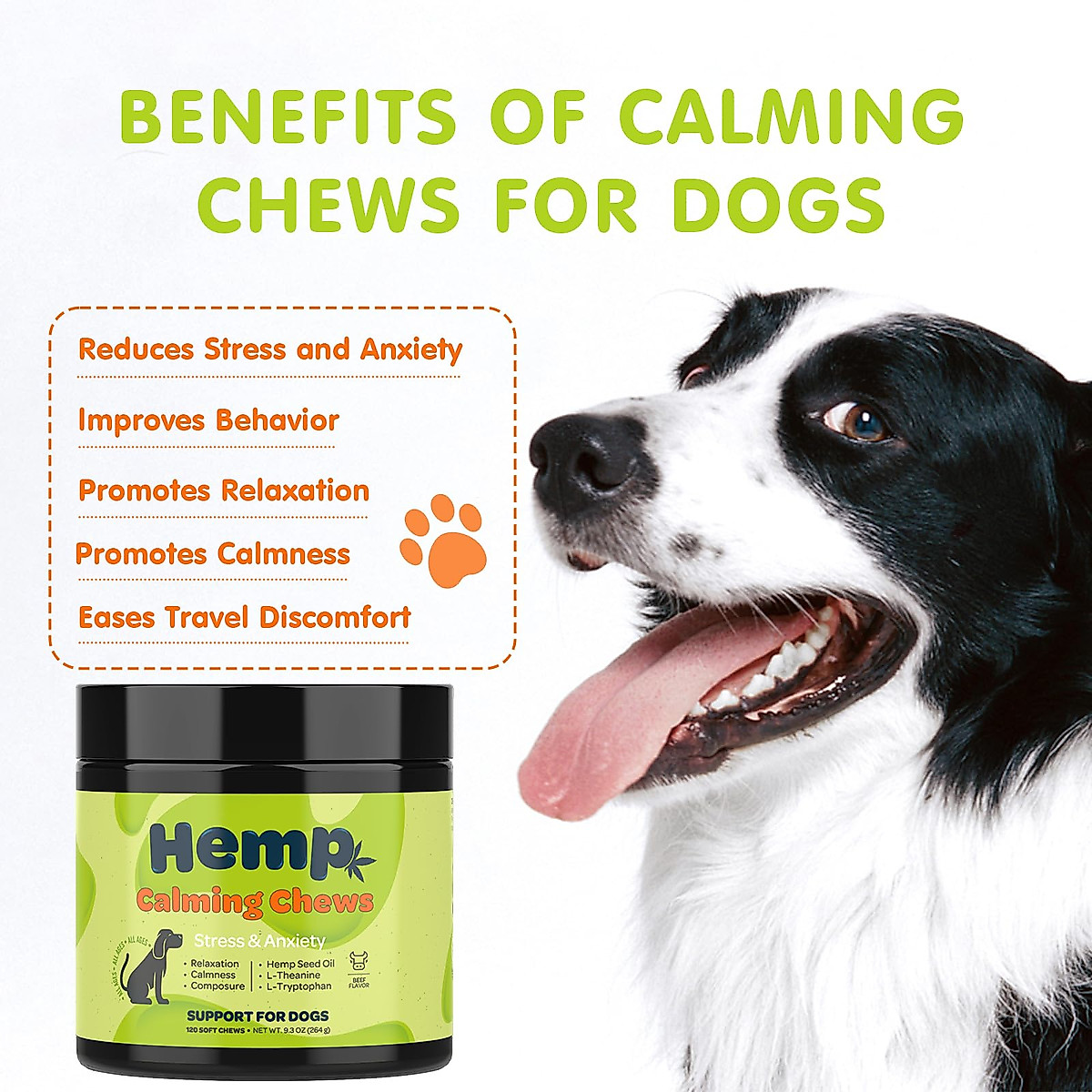 Zingly Hemp Calming Chews for Dogs Anxiety Relief, Dog Calming Chews - Anxiety Relief Treats, Anxiety Relief for Dogs Calming Treats, Calming Care for Dogs - Separation Aid, Barking, Bacon, 120 Ct
