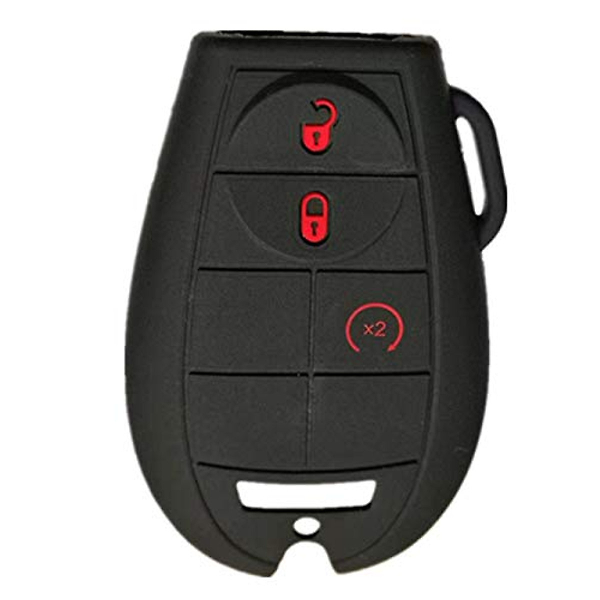 RUNZUIE Silicone Keyless Entry Remote Key Fob Cover Case Protector for Jeep Grand Cherokee Commander Dodge Challenger Charger Durango Grand Caravan Journey Magnum Ram 1500 2500 3500