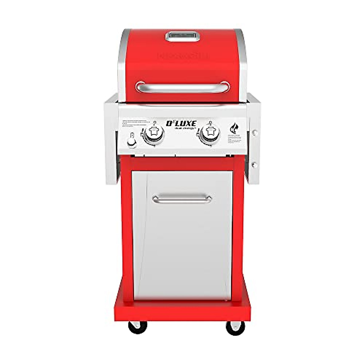 Nexgrill Deluxe 2-Burner Propane Barbecue Gas Grill with Warming Rack, 401 sq. in, 28000 BTUs, Outdoor Cooking, Patio, Barbecue Grill, Foldable Side Table, with Full stainless Steel Control Panel, Red